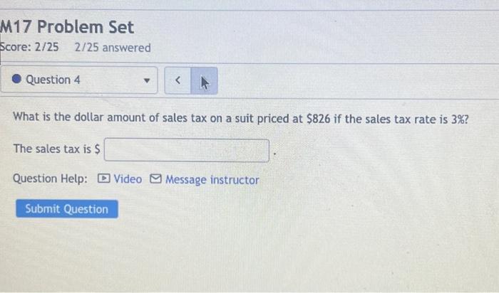 M17 Problem Set Score: 2/252/25 answered Question 4 | Chegg.com