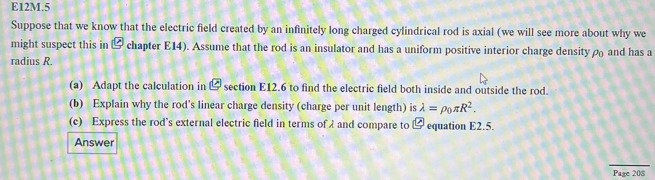 Solved E12M. 5Suppose that we know that the electric field | Chegg.com