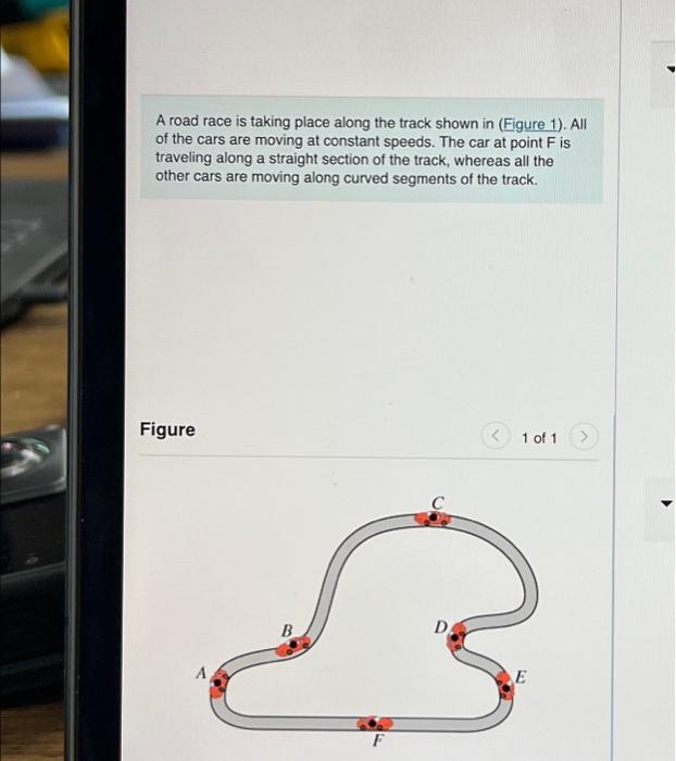 Solved A road race is taking place along the track shown in | Chegg.com
