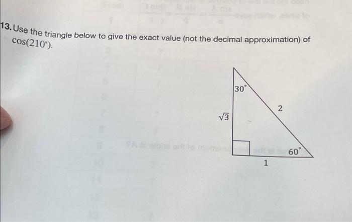 Solved 3. Use the triangle below to give the exact value | Chegg.com