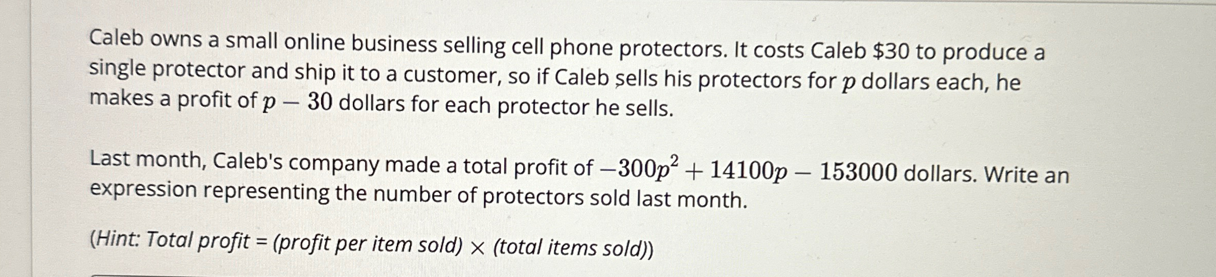 Solved Caleb owns a small online business selling cell phone | Chegg.com