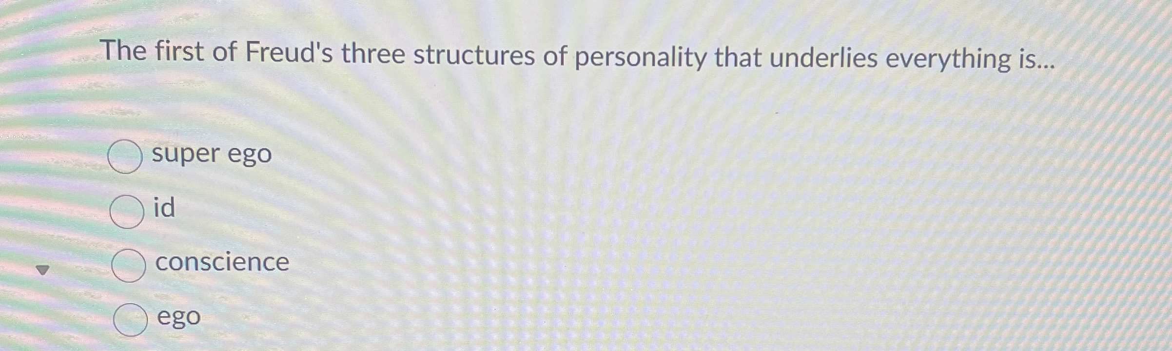 Solved The first of Freud's three structures of personality | Chegg.com