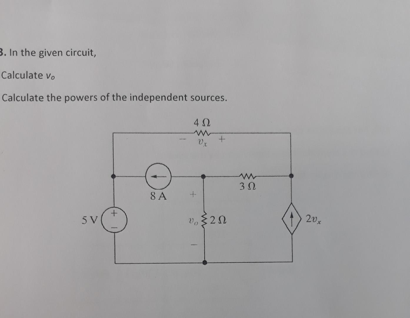 Solved 3. In the given circuit, Calculate vo Calculate the | Chegg.com