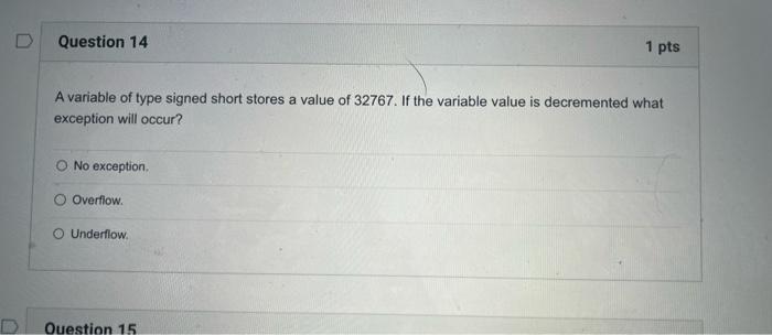 Solved A variable of type signed short stores a value of | Chegg.com