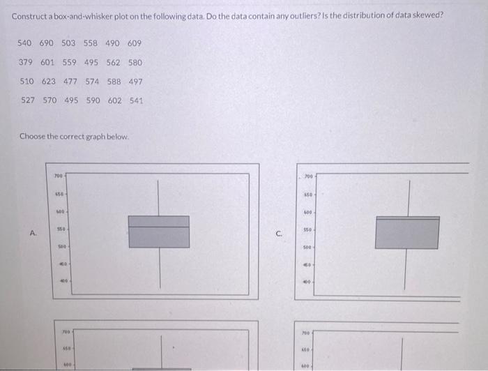 Solved Construct a box-and-whisker plot on the following | Chegg.com