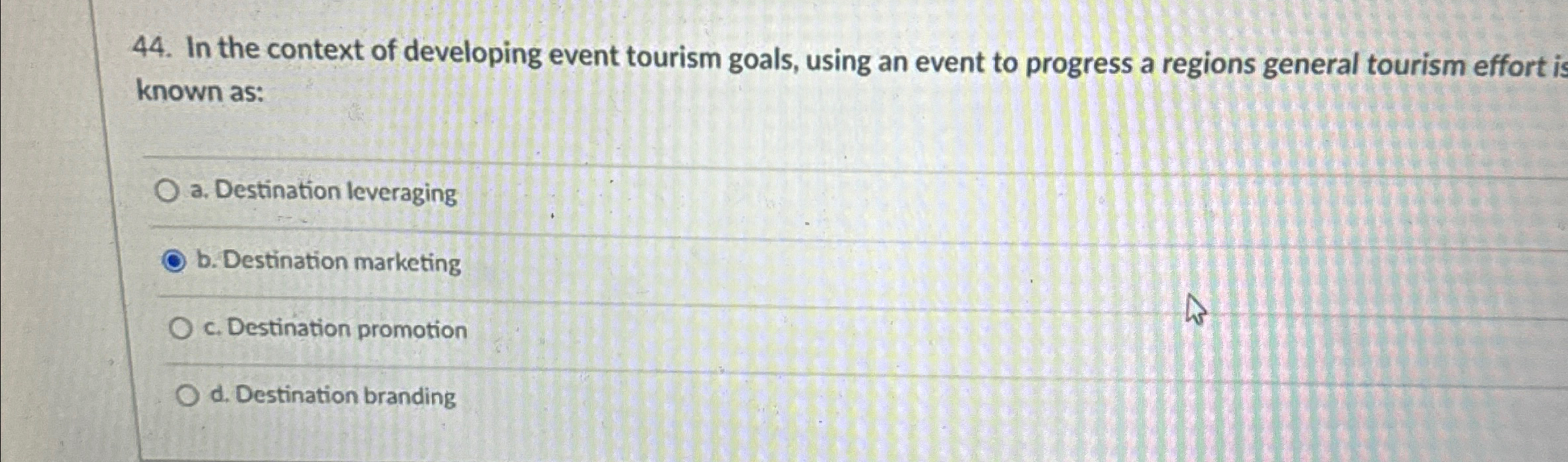 Solved In the context of developing event tourism goals, | Chegg.com