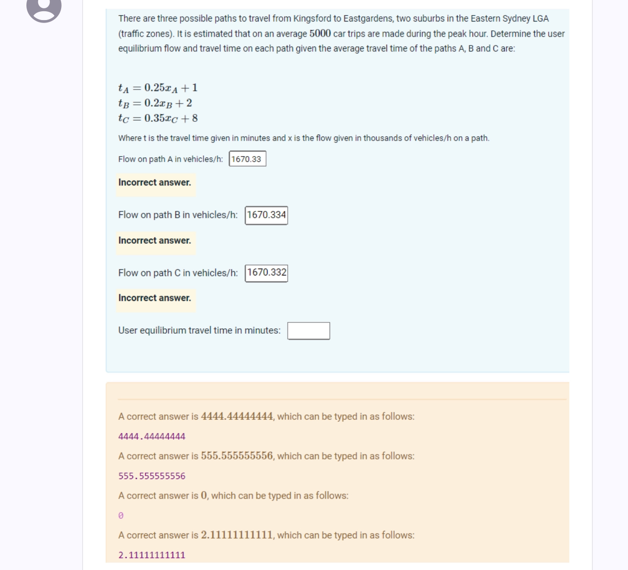 Solved There are three possible paths to travel from | Chegg.com