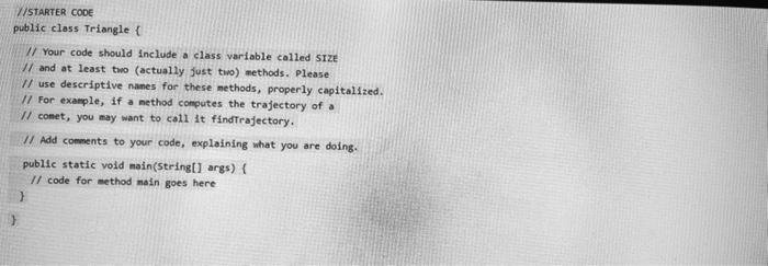 Solved Write a complete Java program to print out a triangle | Chegg.com