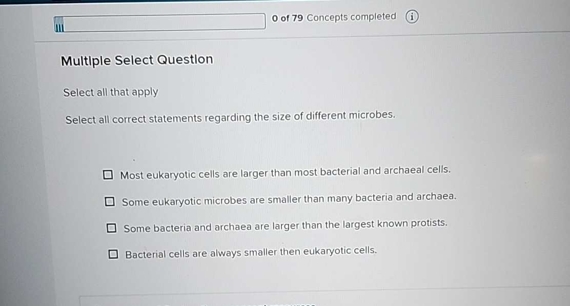 Solved 0 ﻿of 79 ﻿Concepts completedMultiple Select | Chegg.com