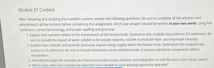 Solved Module 07 Content After reviewing and studying this | Chegg.com Solved Module 07 Content After reviewing and studying this | Chegg.com