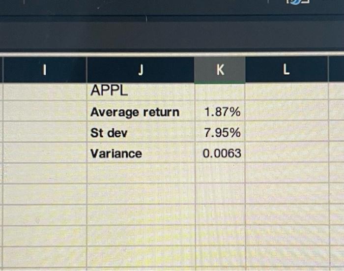 Solved Calculate the return and standard deviation of a | Chegg.com