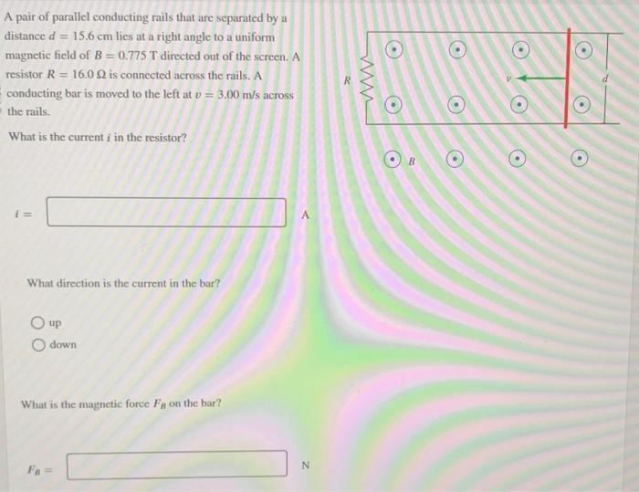 Solved A pair of parallel conducting rails that are | Chegg.com