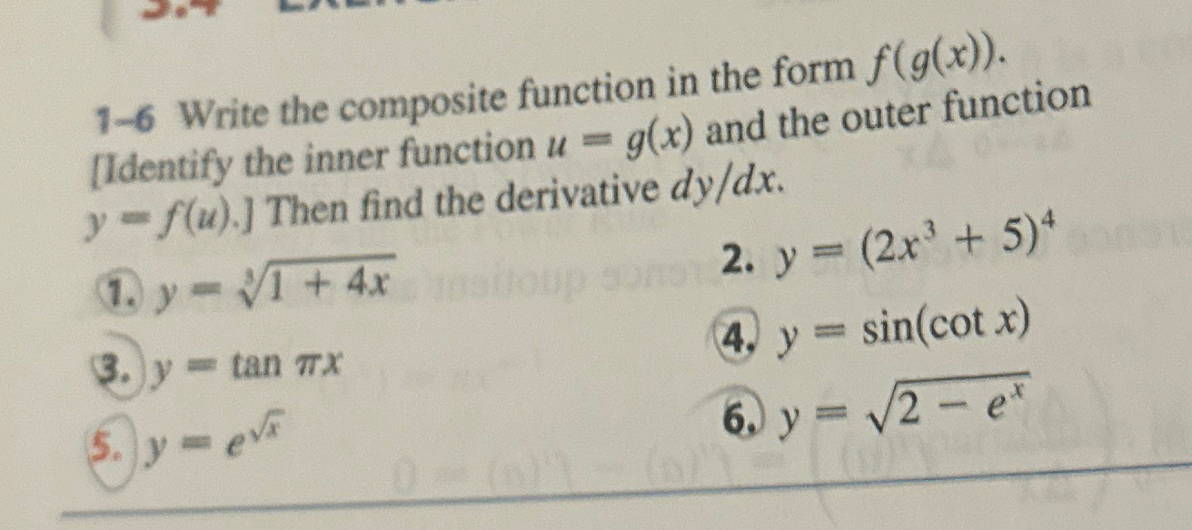Solved 1-6 ﻿Write the composite function in the form | Chegg.com