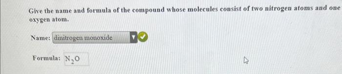 Solved Give the name and formula of the compound whose | Chegg.com