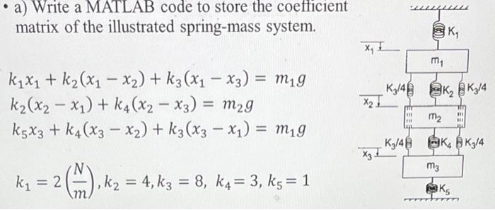 Solved a) Write a MATLAB code to store the coefficient | Chegg.com