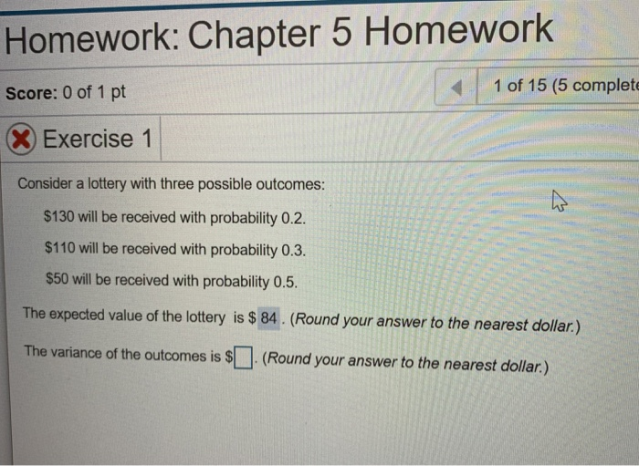 Solved Homework: Chapter 5 Homework Score: 0 of 1 pt 1 of 15 | Chegg.com