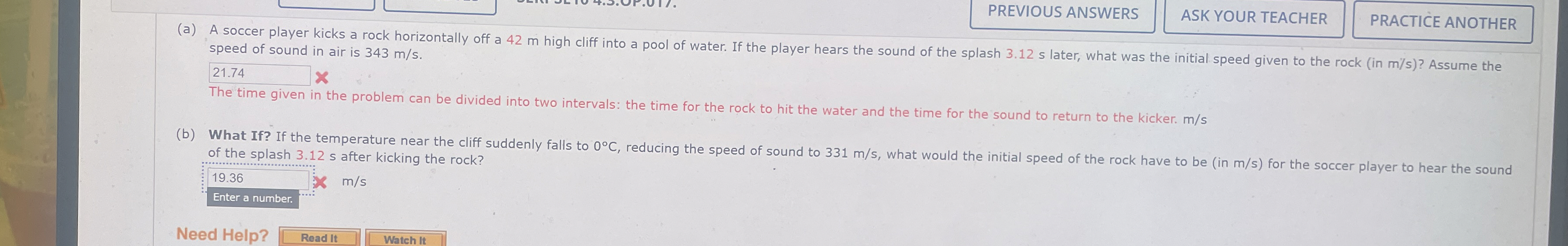 Solved speed of sound in air is 343ms.21.74The time given in | Chegg.com
