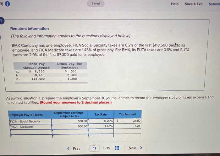 Solved Saved Help Save & Exit Submit Required information | Chegg.com