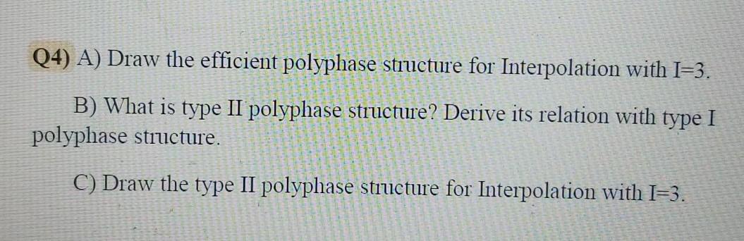 Q4) A) Draw the efficient polyphase structure for | Chegg.com