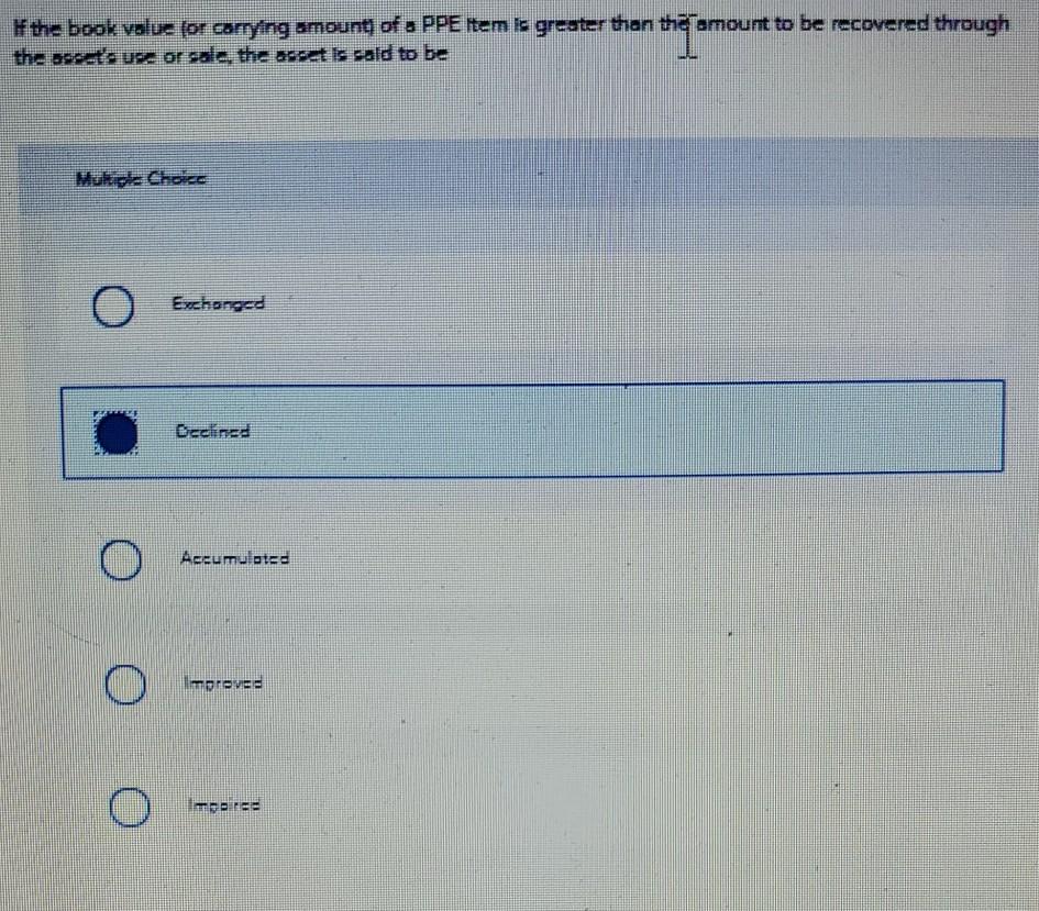 Solved Ythe book value for carrying amount of a PPE item is | Chegg.com