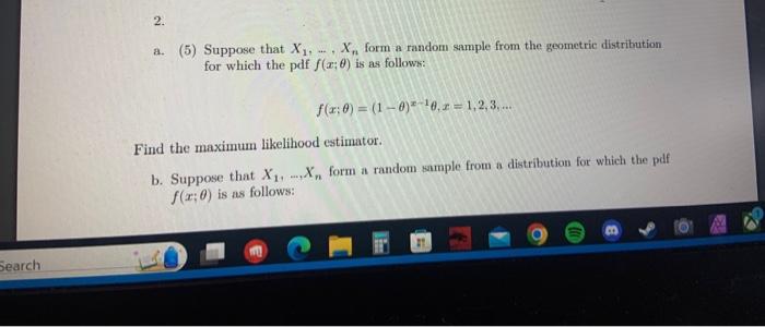 Solved a. (5) Suppose that X1,…,Xn form a random sample from | Chegg.com