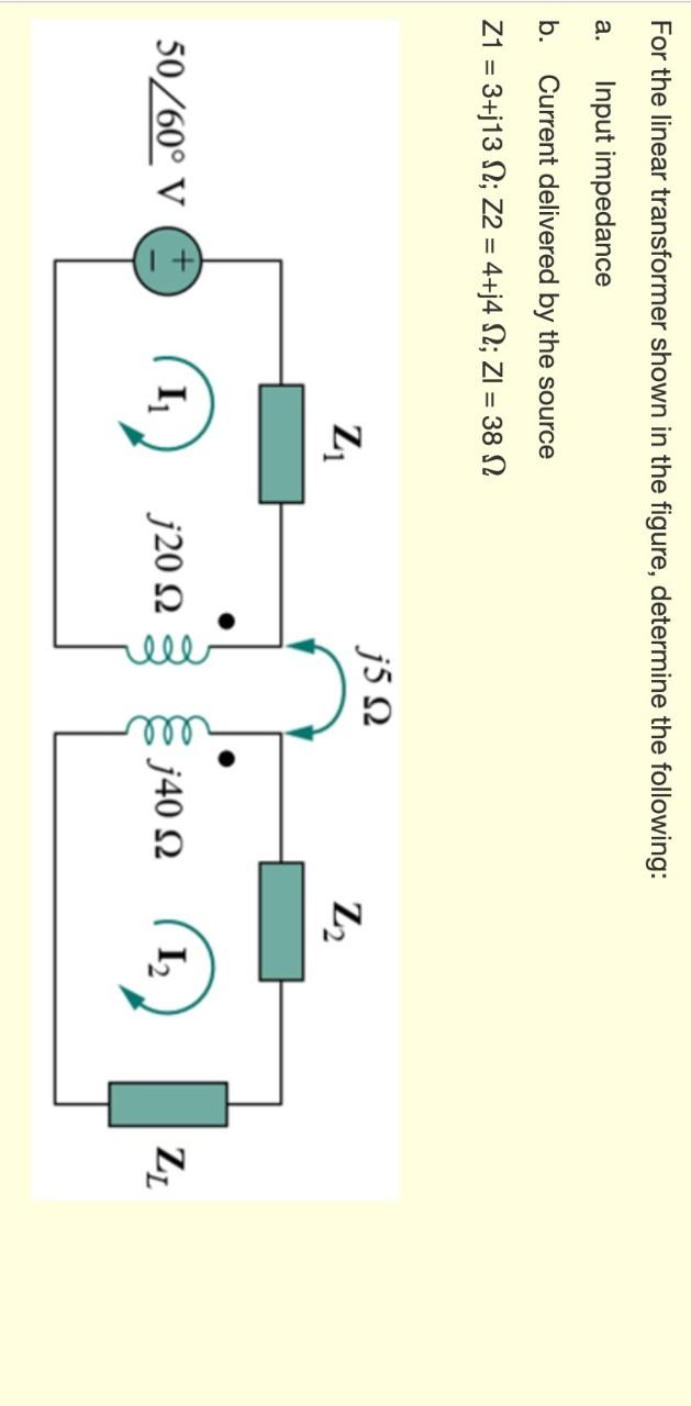 Solved For the linear transformer shown in the figure, | Chegg.com