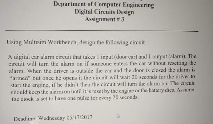 Solved Department of Computer Engineering Digital Circuits | Chegg.com