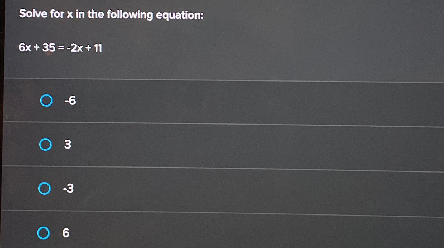 Solved Solve for x ﻿in the following | Chegg.com
