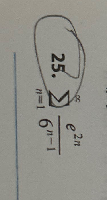 Solved ∑n=1∞e2n6n-1 Determine wheher the geometeic series | Chegg.com Solved ∑n=1∞e2n6n-1 Determine wheher the geometeic series | Chegg.com