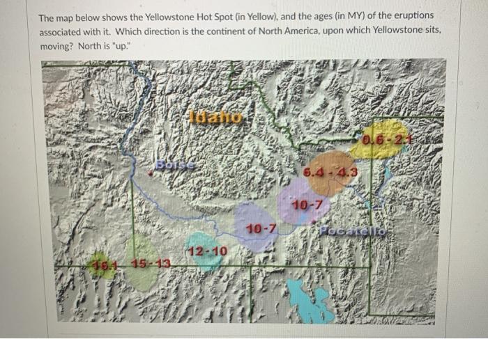 Solved The map below shows the Yellowstone Hot Spot (in | Chegg.com