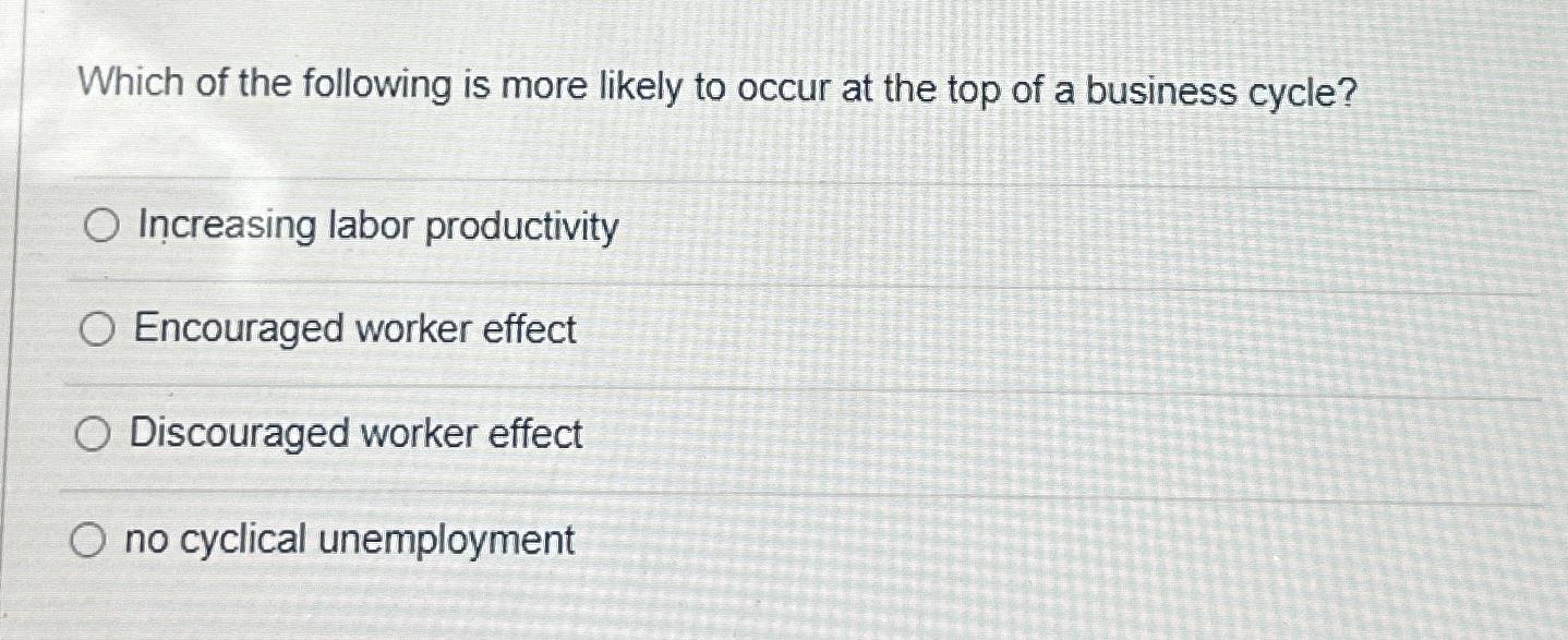 Solved Which of the following is more likely to occur at the | Chegg.com