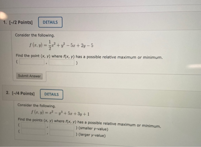 Solved 1. [-12 Points) DETAILS Consider the following. + - - | Chegg.com