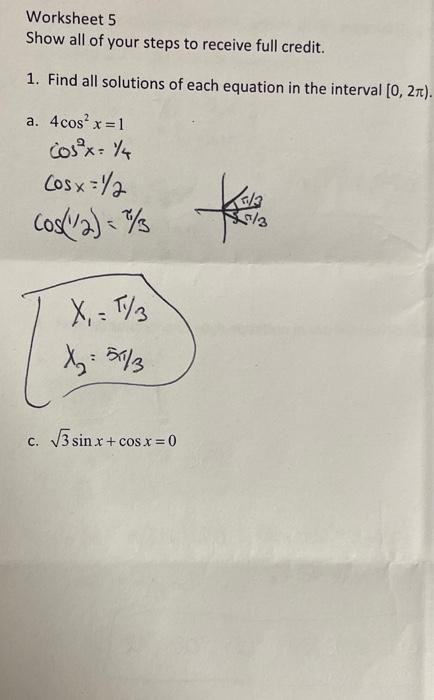 [Solved]: solve letter c 1. Find all solutions of each equat