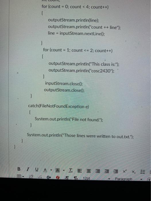 Solved for (count = 0; count