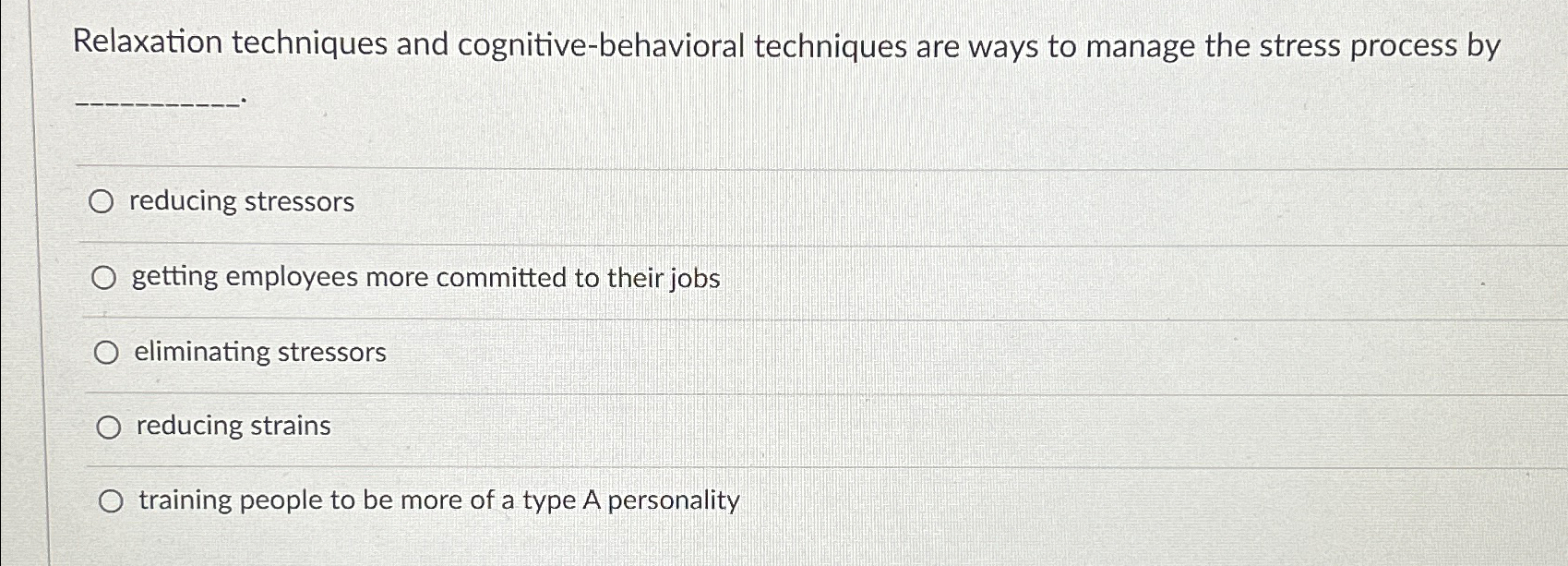 Solved Relaxation techniques and cognitive-behavioral | Chegg.com