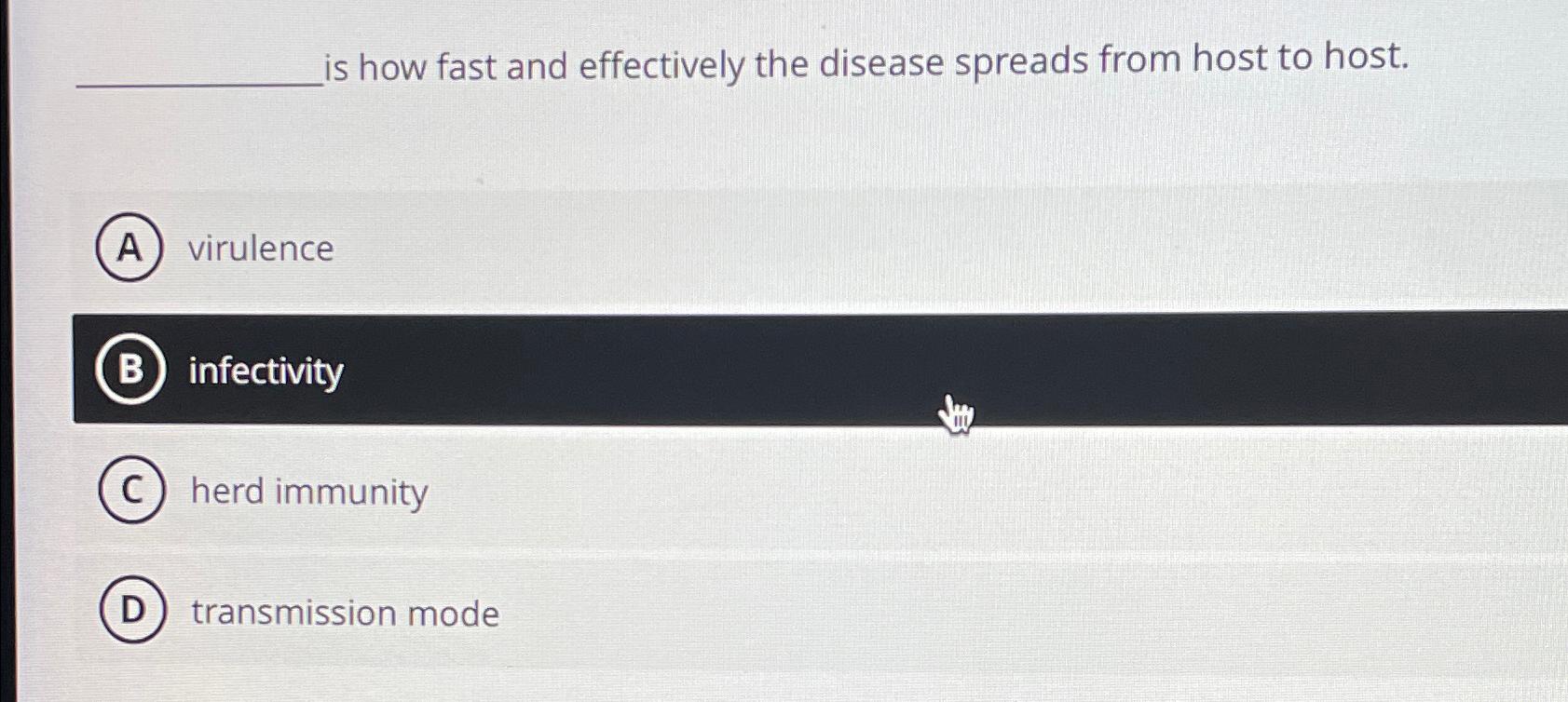 Solved is how fast and effectively the disease spreads from | Chegg.com