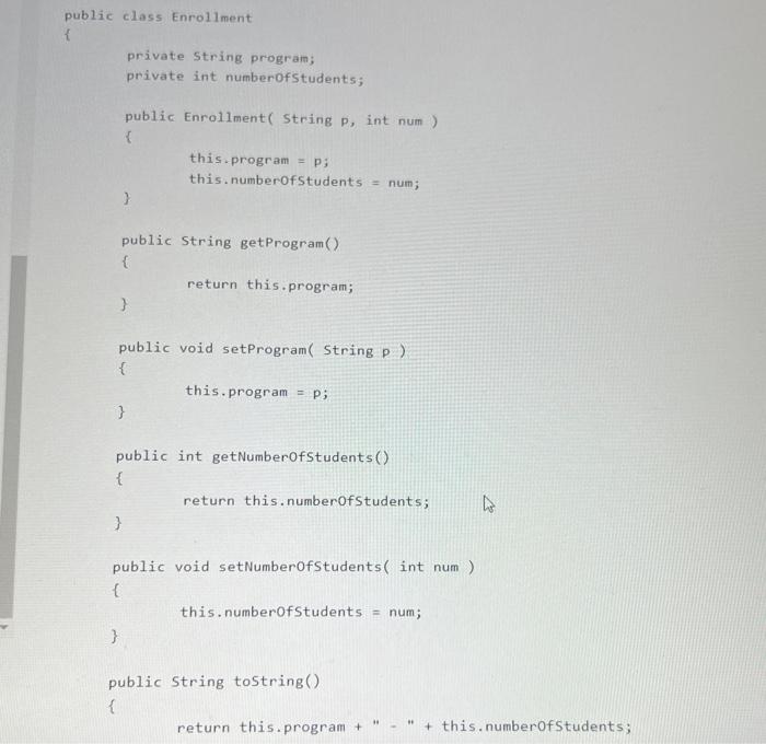 Solved Given the following program description, answer the | Chegg.com
