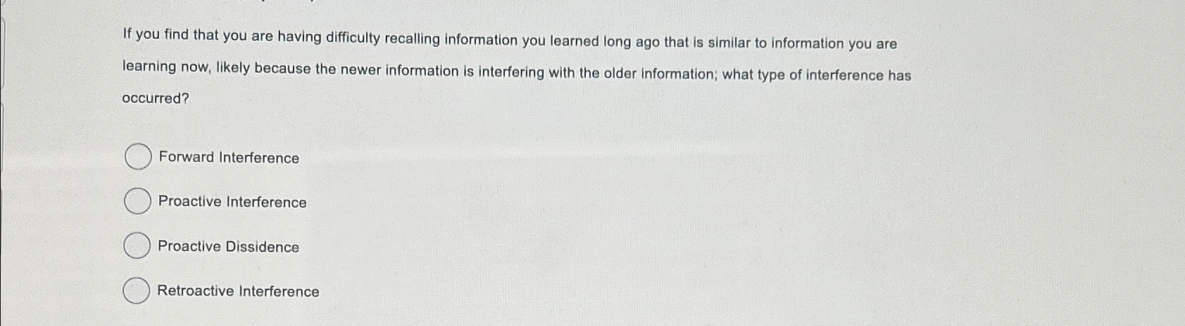 Solved If you find that you are having difficulty recalling | Chegg.com