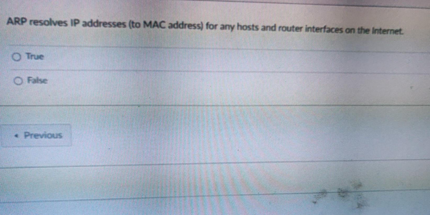 Solved ARP resolves IP addresses (to MAC address) for any | Chegg.com