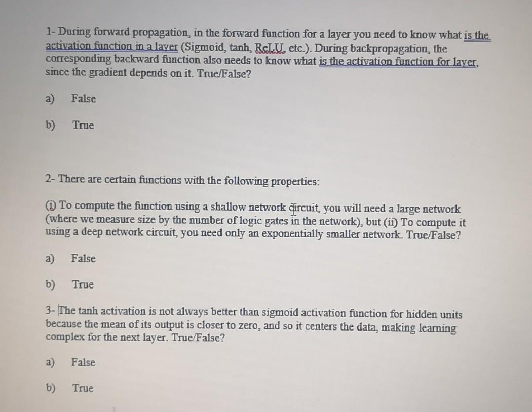 Solved 1-During forward propagation in the forward function | Chegg.com