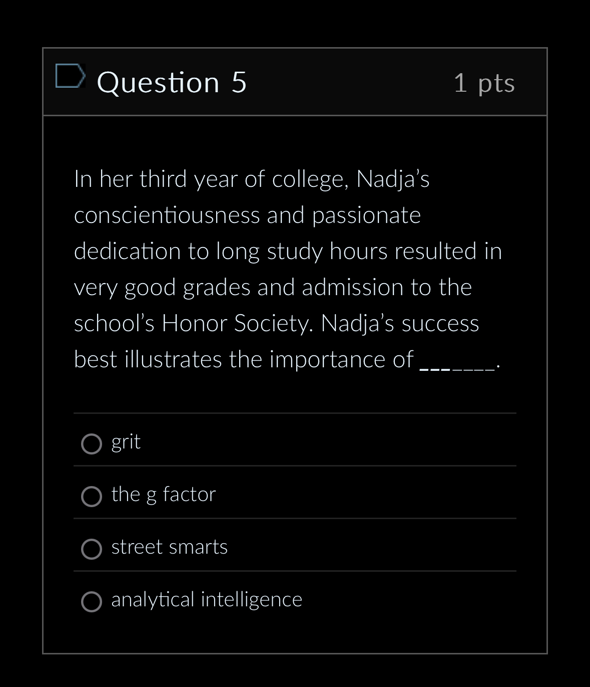 Solved Question 51 ﻿ptsIn her third year of college, Nadja's | Chegg.com