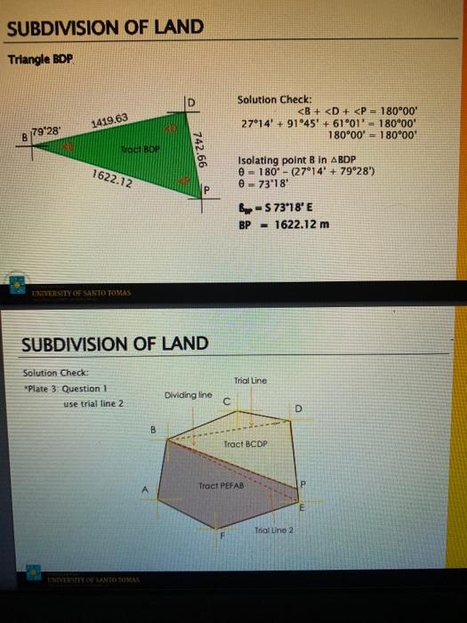 SUBDIVISION OF LAND Triangle BDP D Solution Check: | Chegg.com