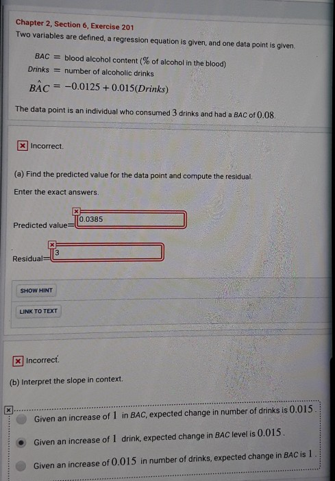 Solved Chapter 2, Section 6, Exercise 201 Two variables are | Chegg.com