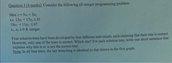 Solved Question 3 ( 4 marks): Consider the following | Chegg.com