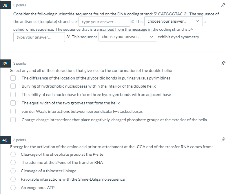 Solved 393 ﻿pointsSelect any and all of the interactions | Chegg.com