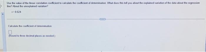 Solved % of the variation can be explained by the regression | Chegg.com