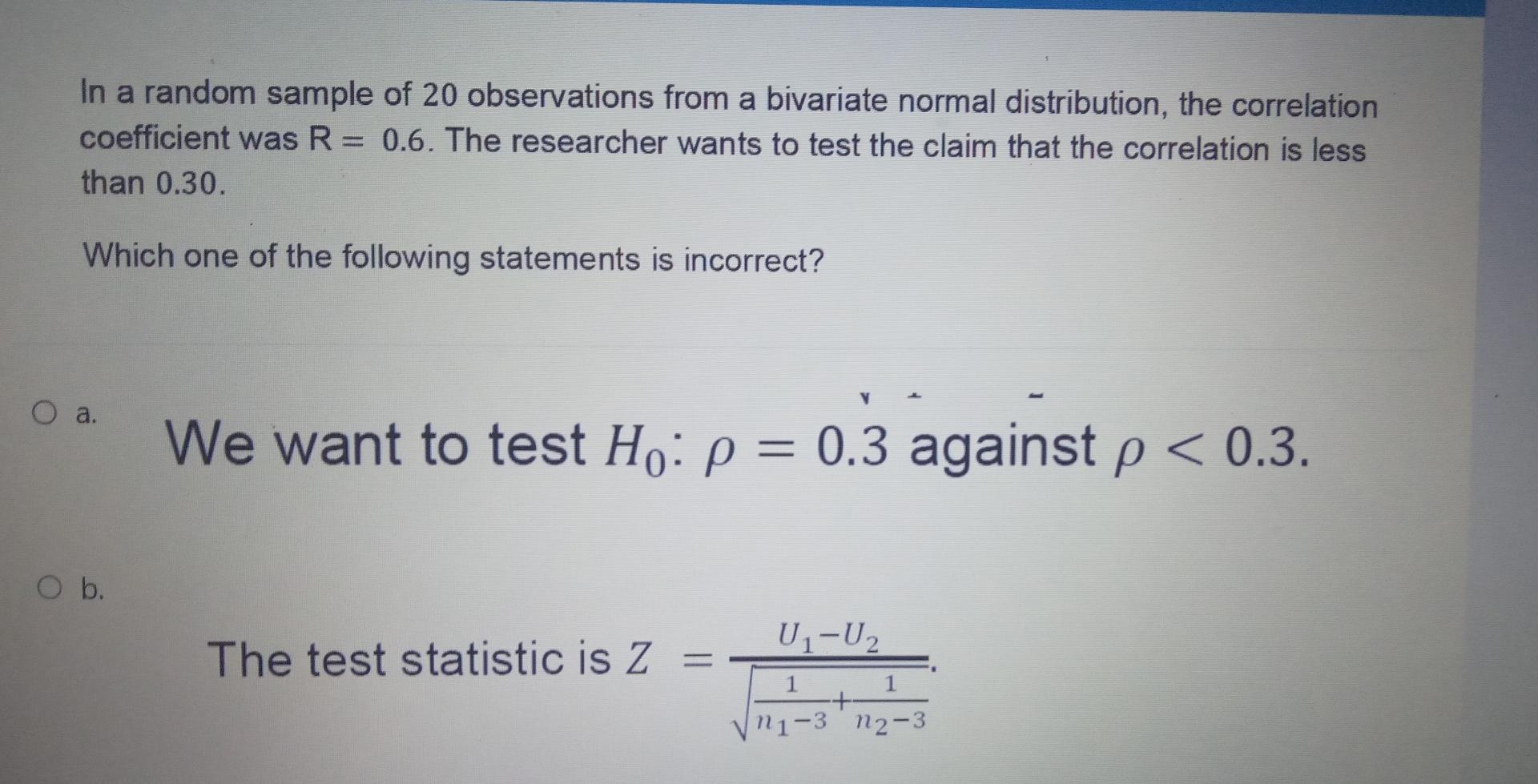 Solved In A Random Sample Of 20 Observations From A