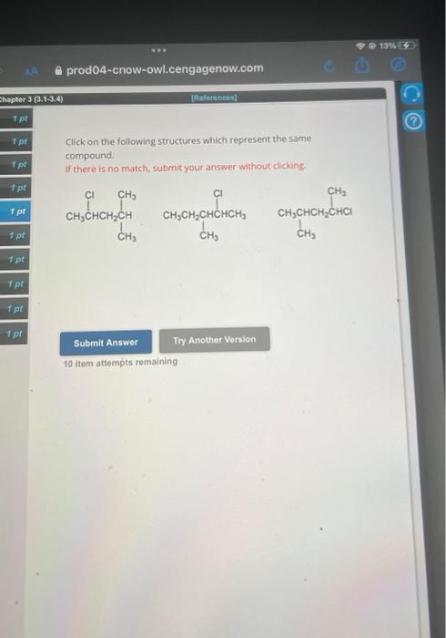 Solved Click on the following structures which represent the | Chegg.com