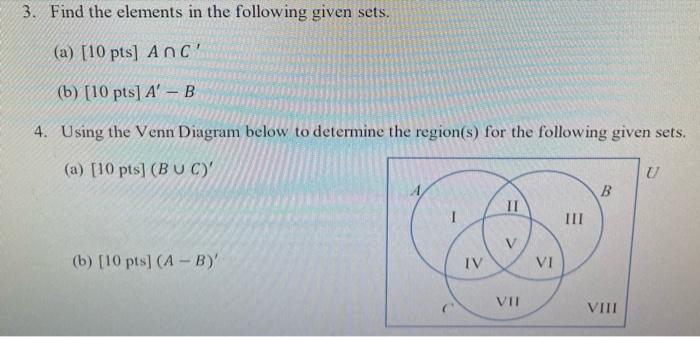 Solved 3. Find the elements in the following given sets. (a) | Chegg.com