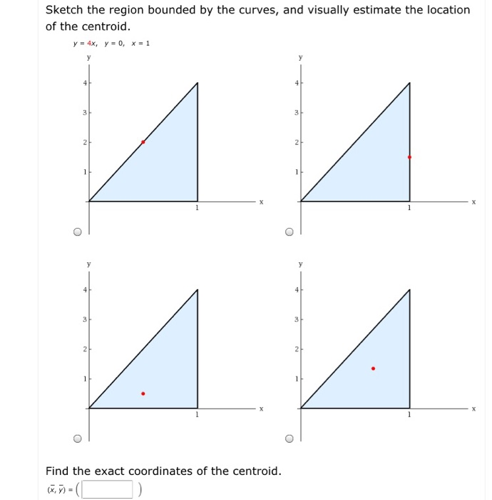 Solved Sketch the region bounded by the curves, and visually | Chegg.com